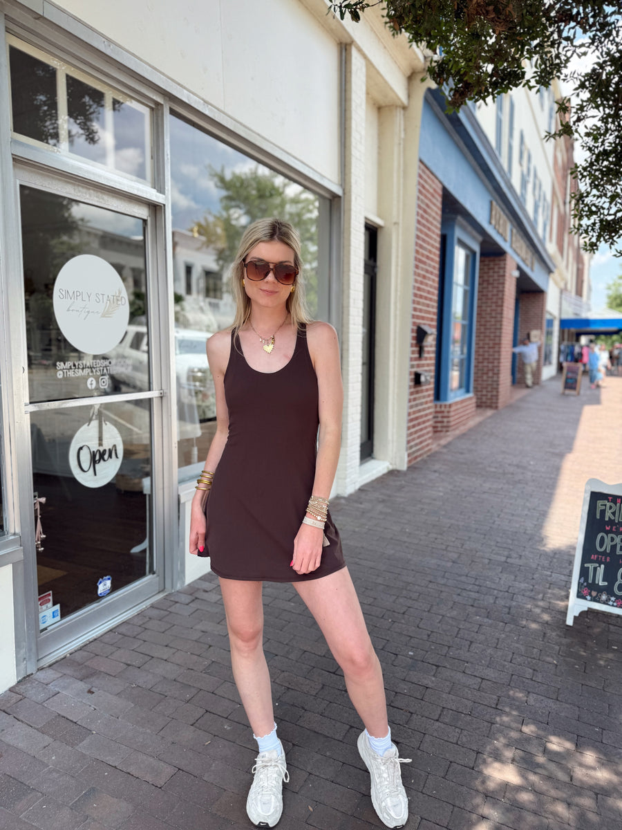 Louise Tennis Dress in Brown – Simply Stated Boutique
